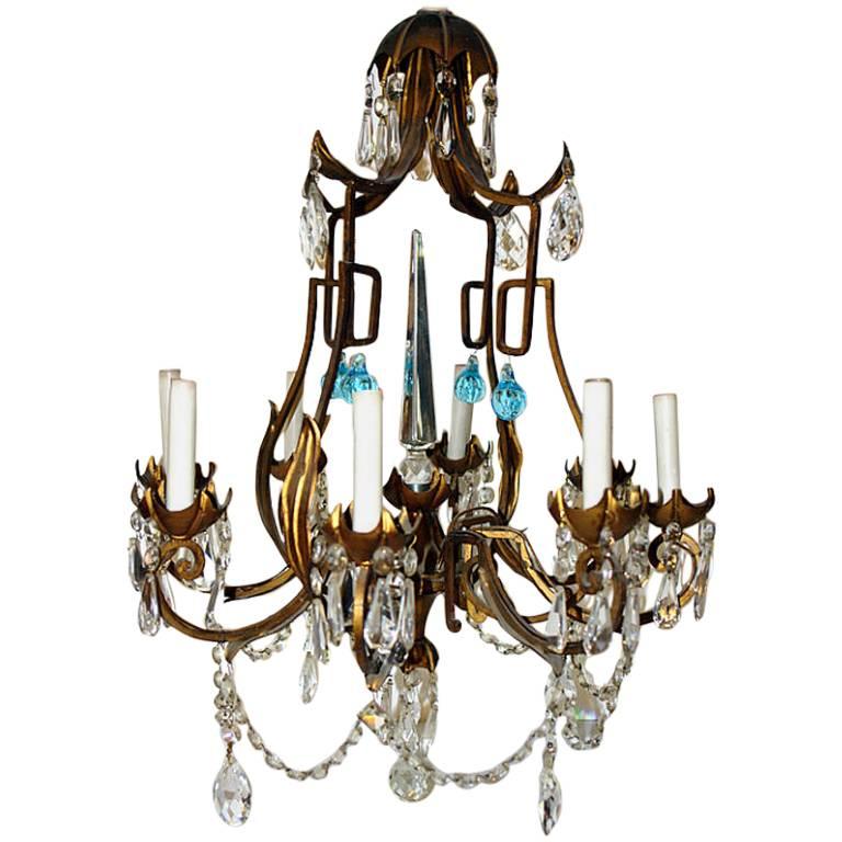 Pagoda Shaped French Crystal Chandelier For Sale at 1stDibs