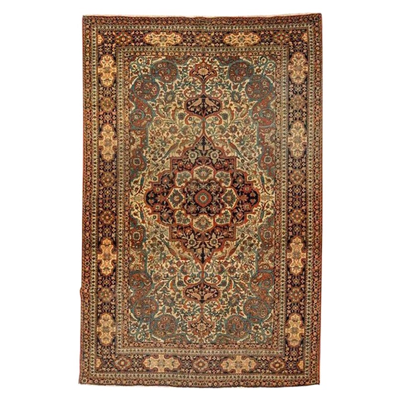 Classical Design Handmade Wool Rug Keshan For Sale at 1stDibs
