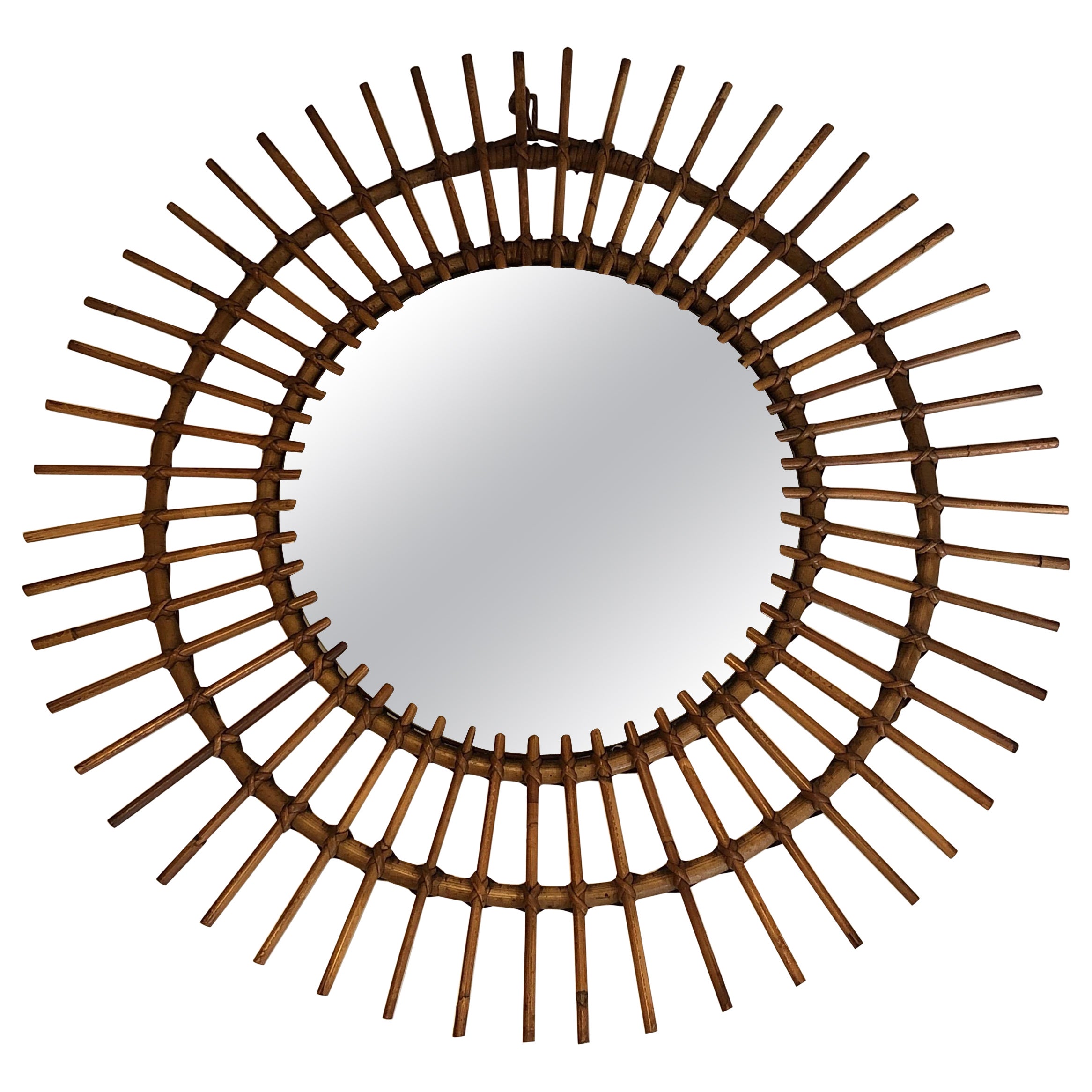 Huge Rattan Mirror at 1stDibs