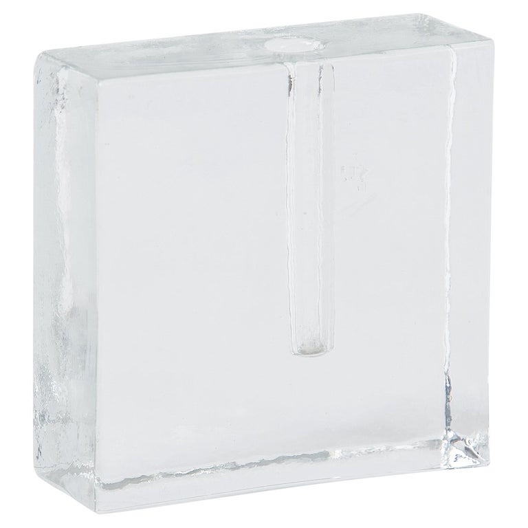 Square Solid Glass Bud Vase, Denmark, 1960's For Sale at 1stDibs