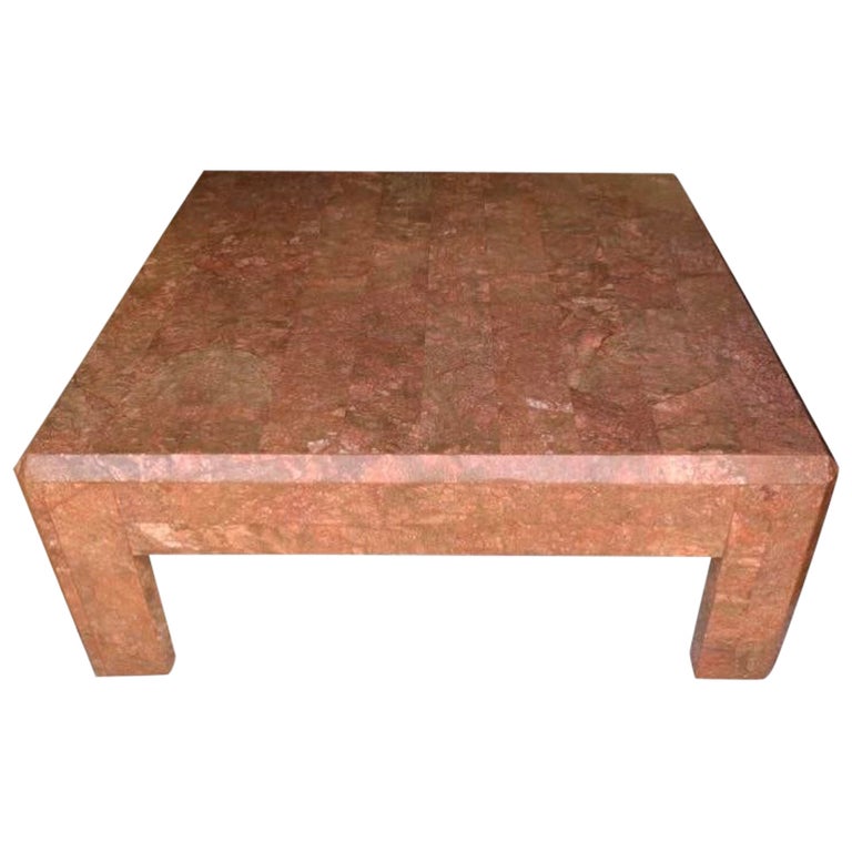 Vintage Italian Red Marble Cocktail Table, 1970's For Sale at 1stDibs