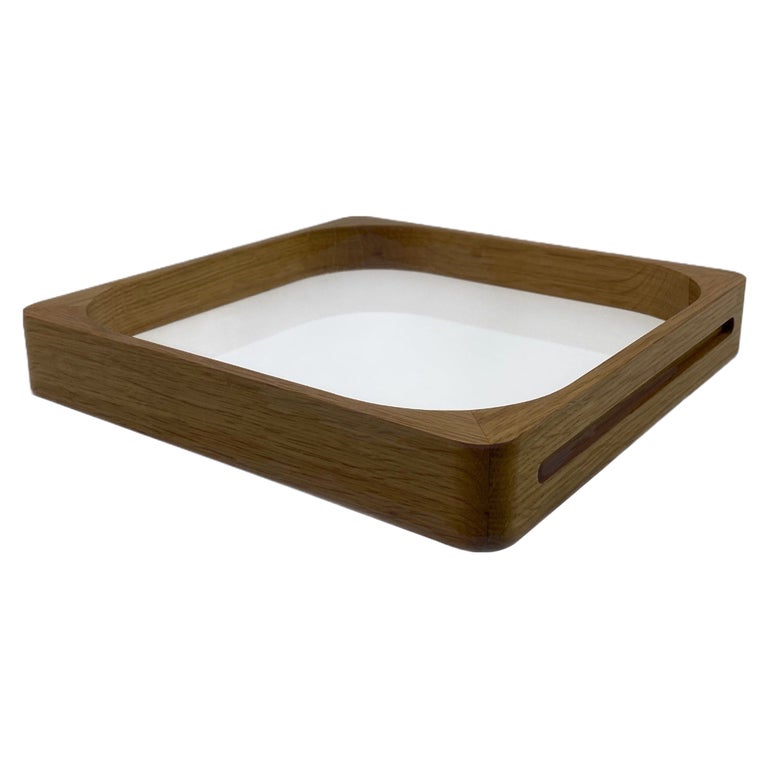 Small Oak Square Tray White, in Stock For Sale at 1stDibs