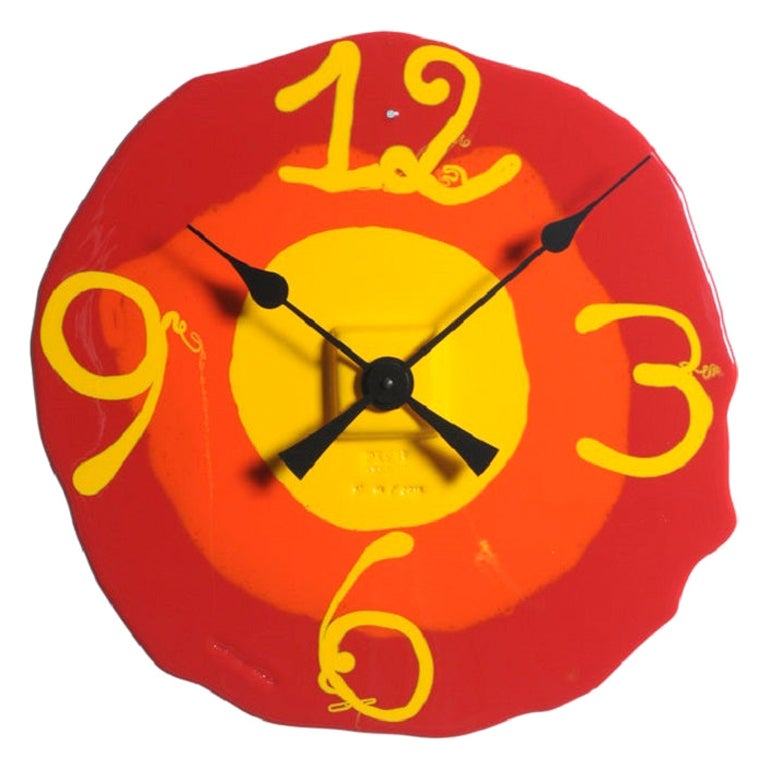 Watch Me XL Clock in Matt Red, Orange and Yellow by Gaetano Pesce For ...