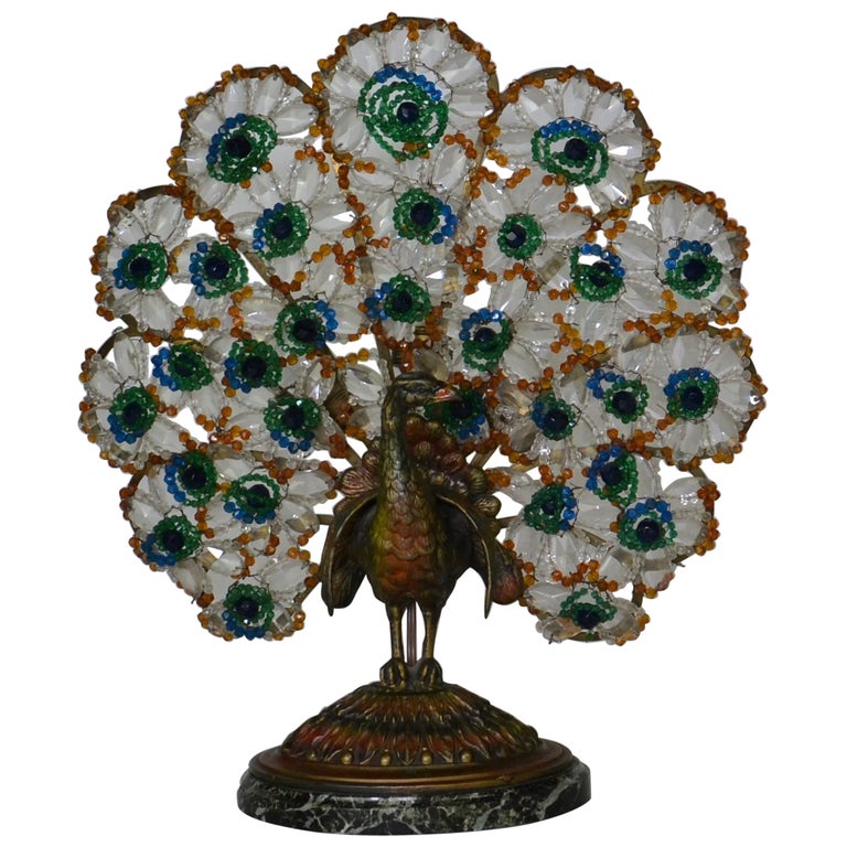 Table Lamp in the Style of a Peacock at 1stDibs