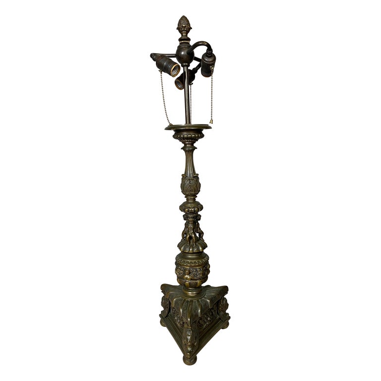Renaissance Style Bronze Table Lamp For Sale at 1stDibs