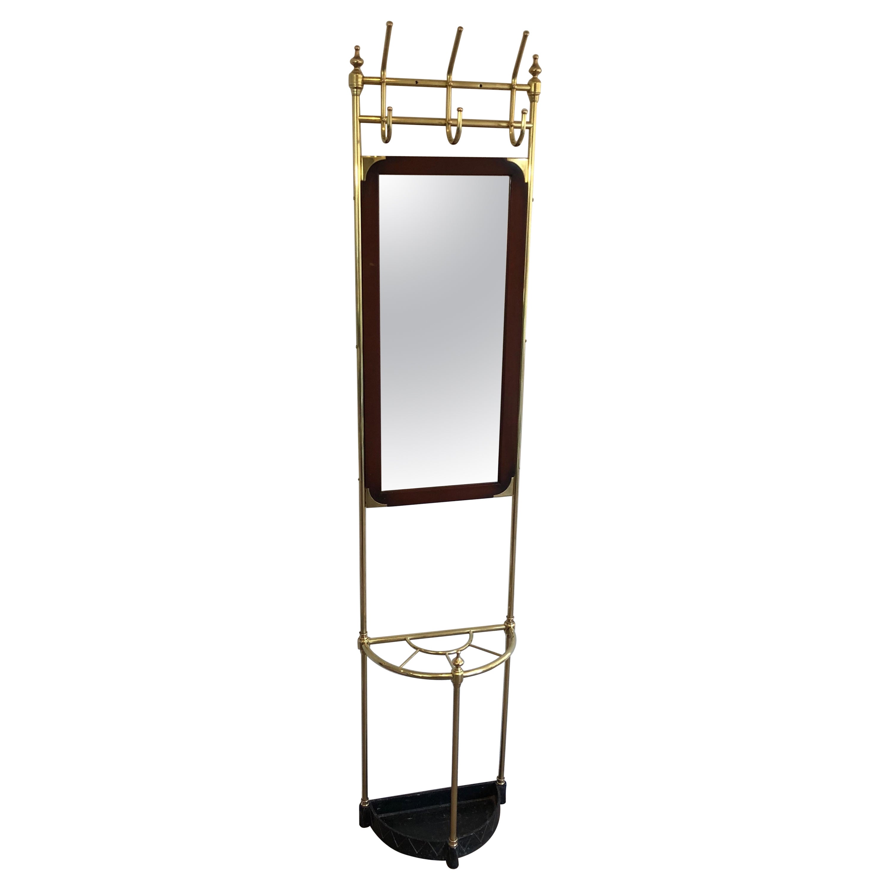 Free-Standing Two-Tier Coat Rack or Coat Stand Solid Brass, Steel, Cast ...