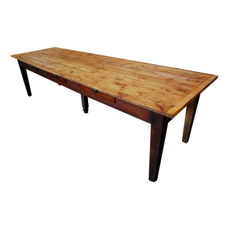 1920 Quebec Convent Dining Table at 1stDibs