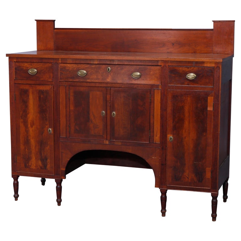Antique Period Sheraton Flame Mahogany Sideboard, Circa 1830 at 1stDibs