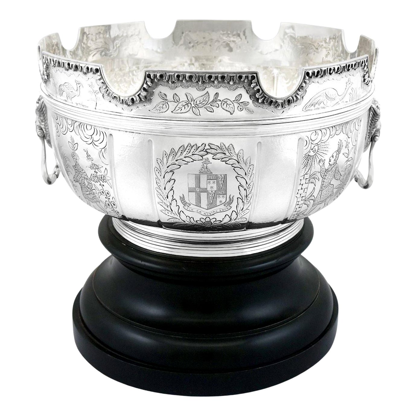 Antique Edwardian Sterling Silver Monteith Bowl For Sale at 1stDibs