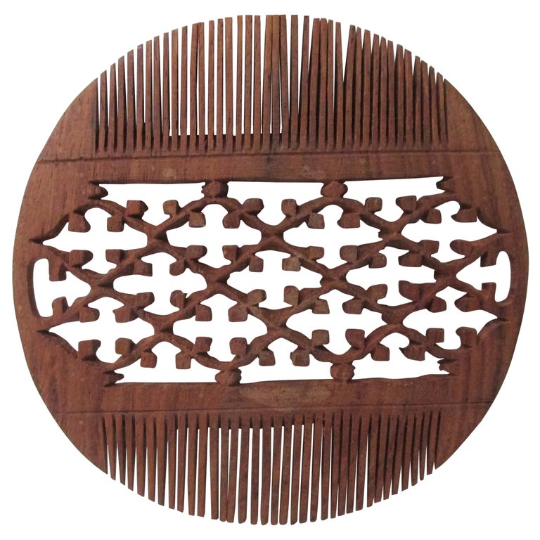 Hand Carved Indian Hair Comb For Sale at 1stDibs