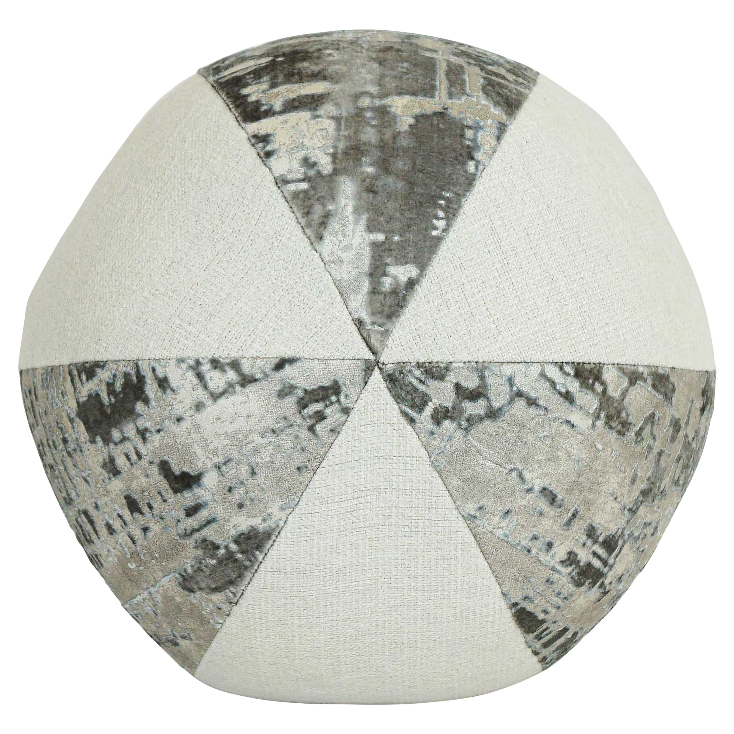 Modern Round Ball Pillow in Cut Velvet For Sale at 1stDibs