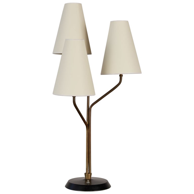 Jean Royère Style Tri-Shade Table Lamp at 1stDibs