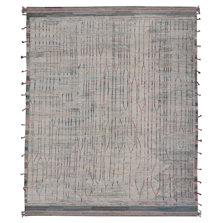 Modern Afghanistan Rug in Neutral Tones with Subdued Design with Pops ...