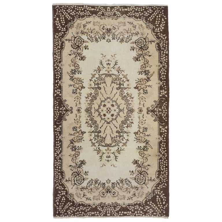 Faded Turkish Rug, Rustic Country House Style, Handmade 1955s Wool ...