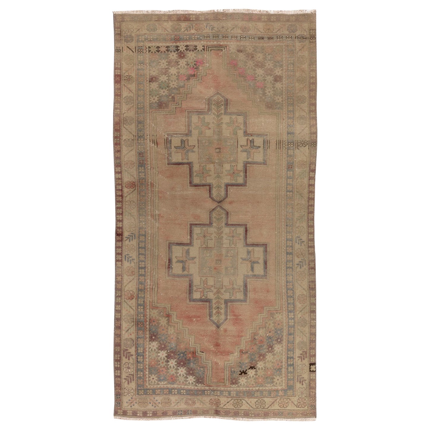 Handmade Turkish Wool Rug in Warm Colors with Vintage Charm at 1stDibs ...