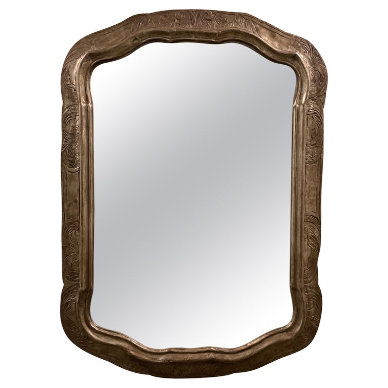 Silver Gilded and Embossed Mirror by Friedman Brothers For Sale at 1stDibs