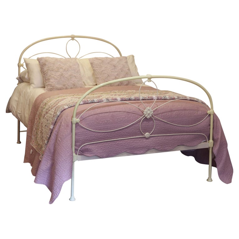 Cream Victorian Cast Iron Bedstead with Hoop Over Design MD106 at 1stDibs