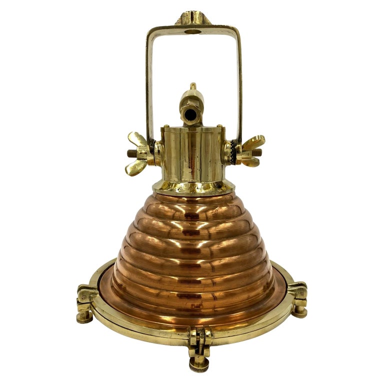 Beehive Nautical Pendant Fox Spot Light Copper and Brass Wiska at 1stDibs