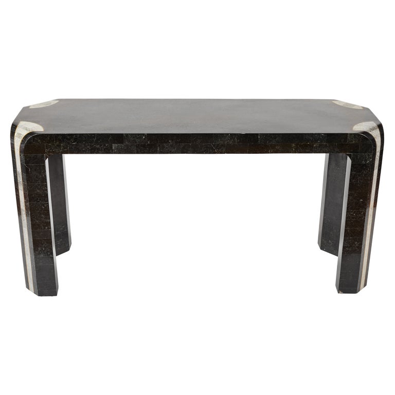 Waterfall Marble and Inlaid Brass Console Table For Sale at 1stDibs ...