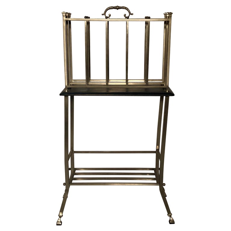 Hand-Made Steel Standing Magazine Rack For Sale at 1stDibs