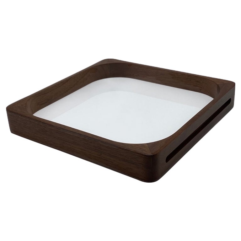 Small White Walnut Square Tray, in Stock For Sale at 1stDibs