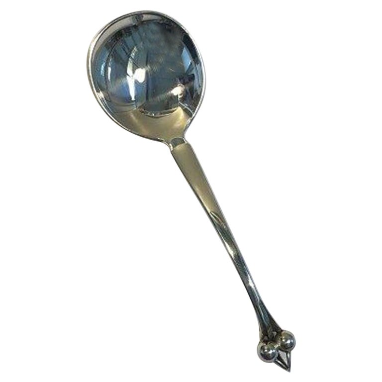 Georg Jensen Sterling Silver Ornamental Jam Spoon For Sale at 1stDibs