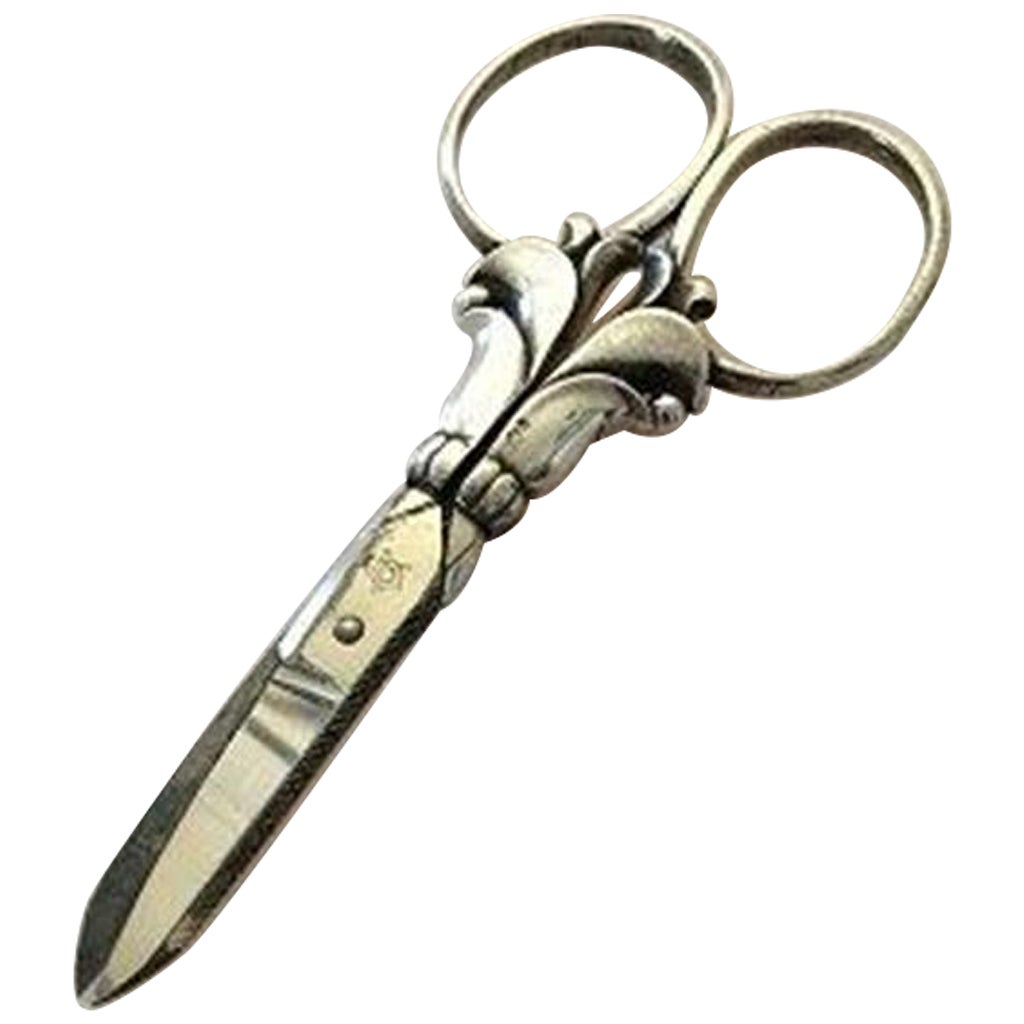 Sterling silver scissors to cut the stems of the bunches of grapes. USA ...