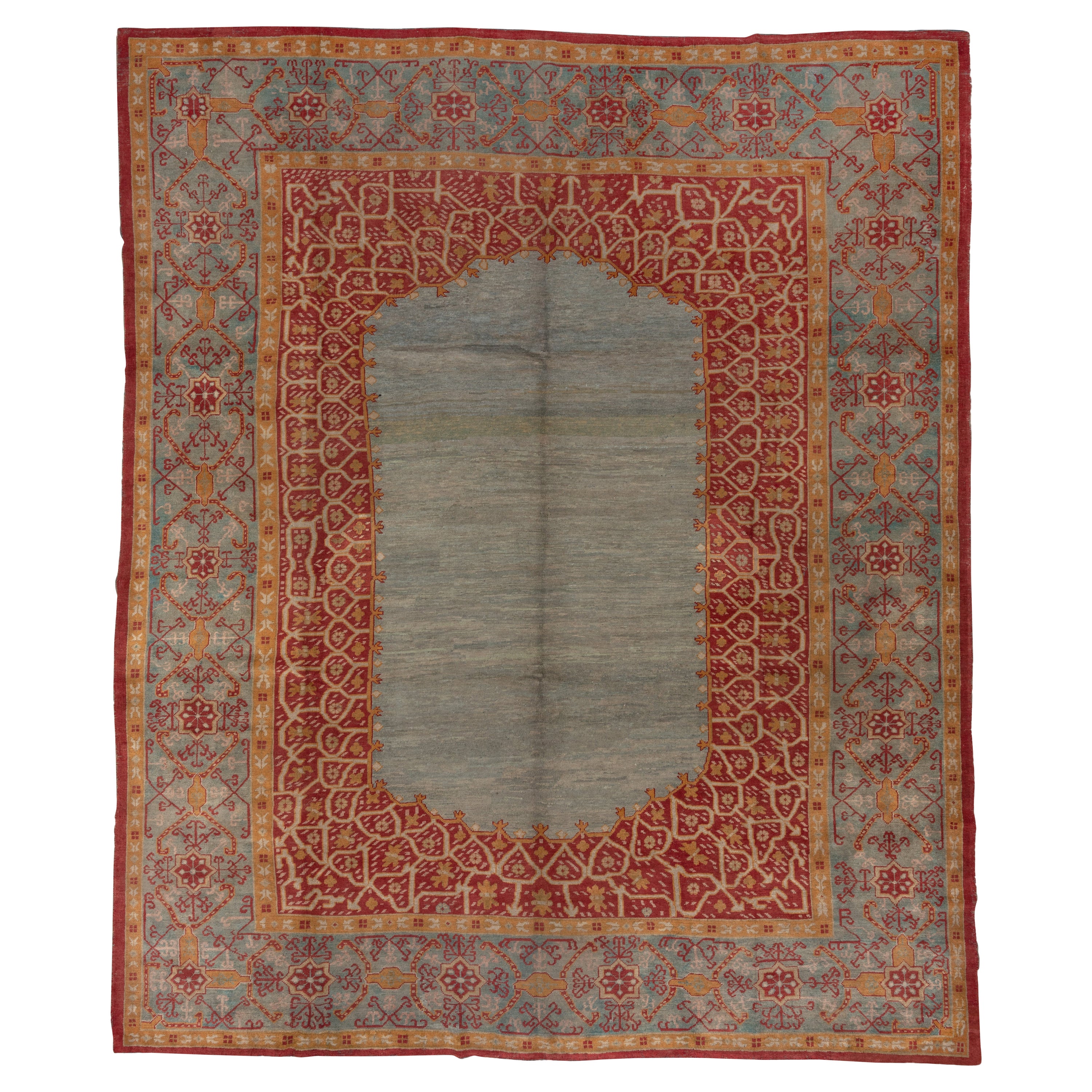Antique Red Oushak Large Carpet, circa 1910s For Sale at 1stDibs