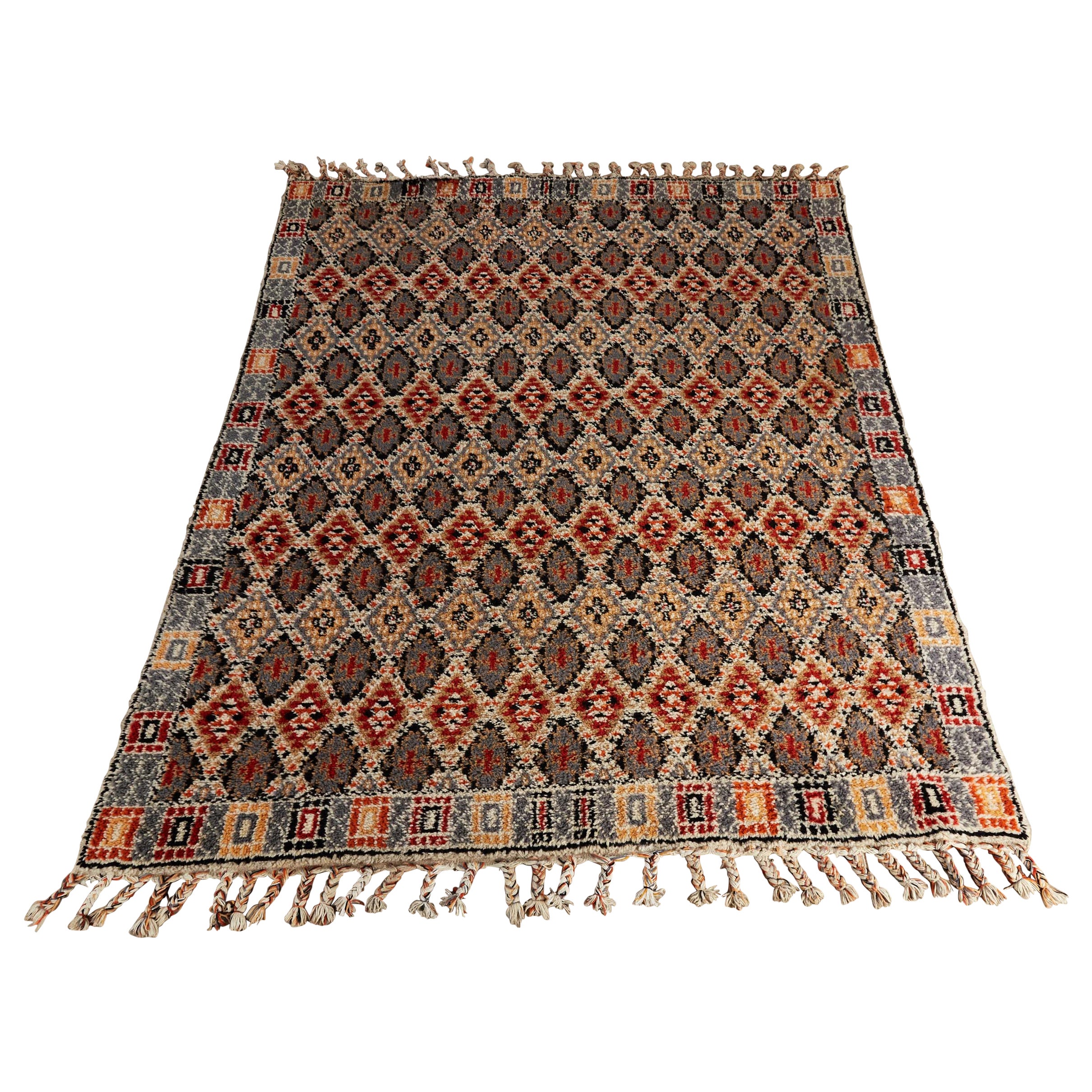 Moroccan Hand Knotted Wool Rug at 1stDibs