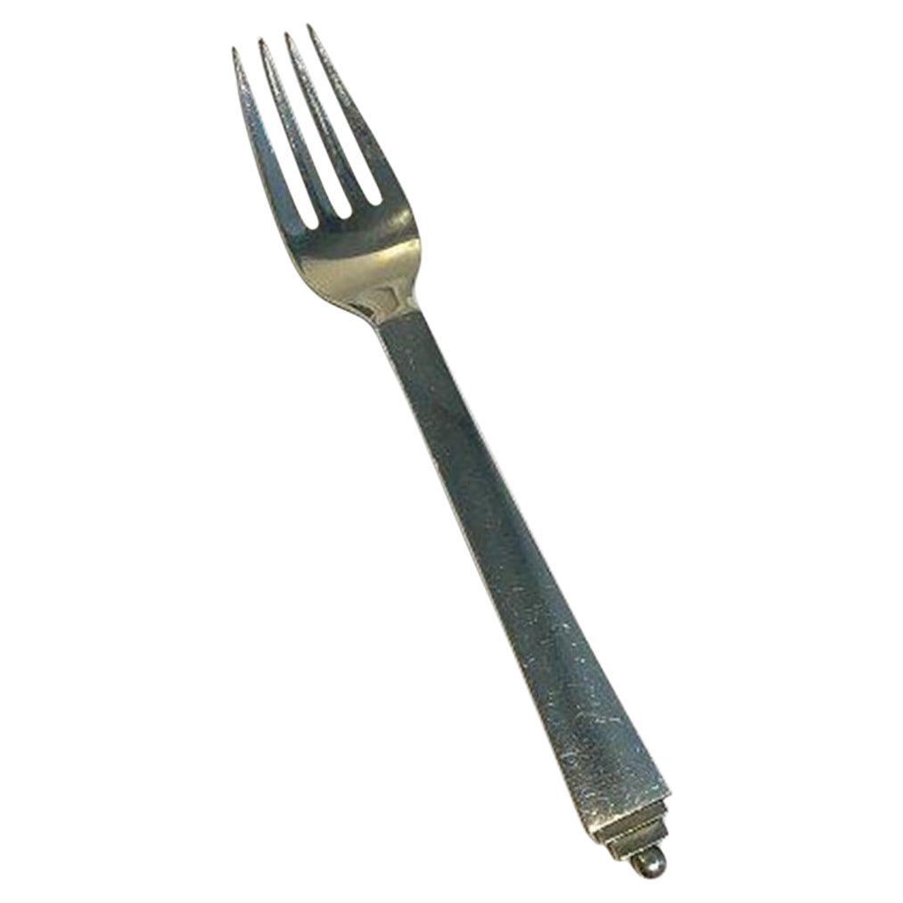Georg Jensen Silver Rope Herring Fork with Horn No 78 For Sale at 1stDibs