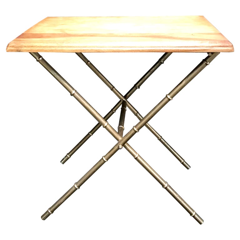 Gilt Bamboo Campaign Table For Sale at 1stDibs | campaign tables for sale