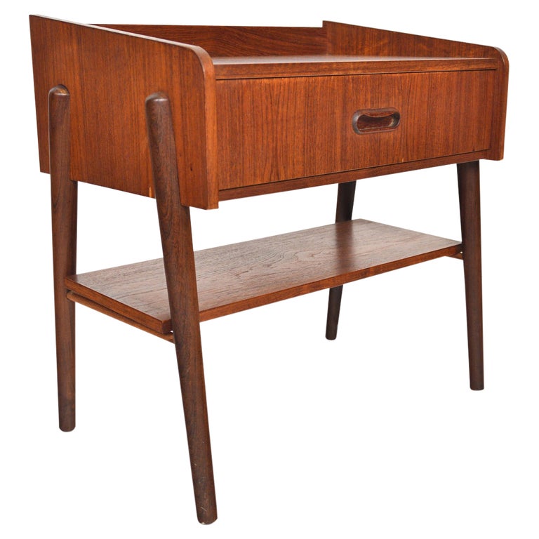 Atomic Single Drawer Teak Nightstand For Sale at 1stDibs