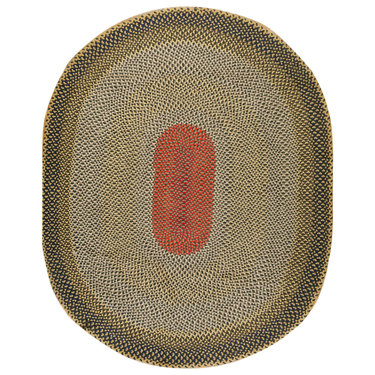 Antique American Braided Rug For Sale at 1stDibs