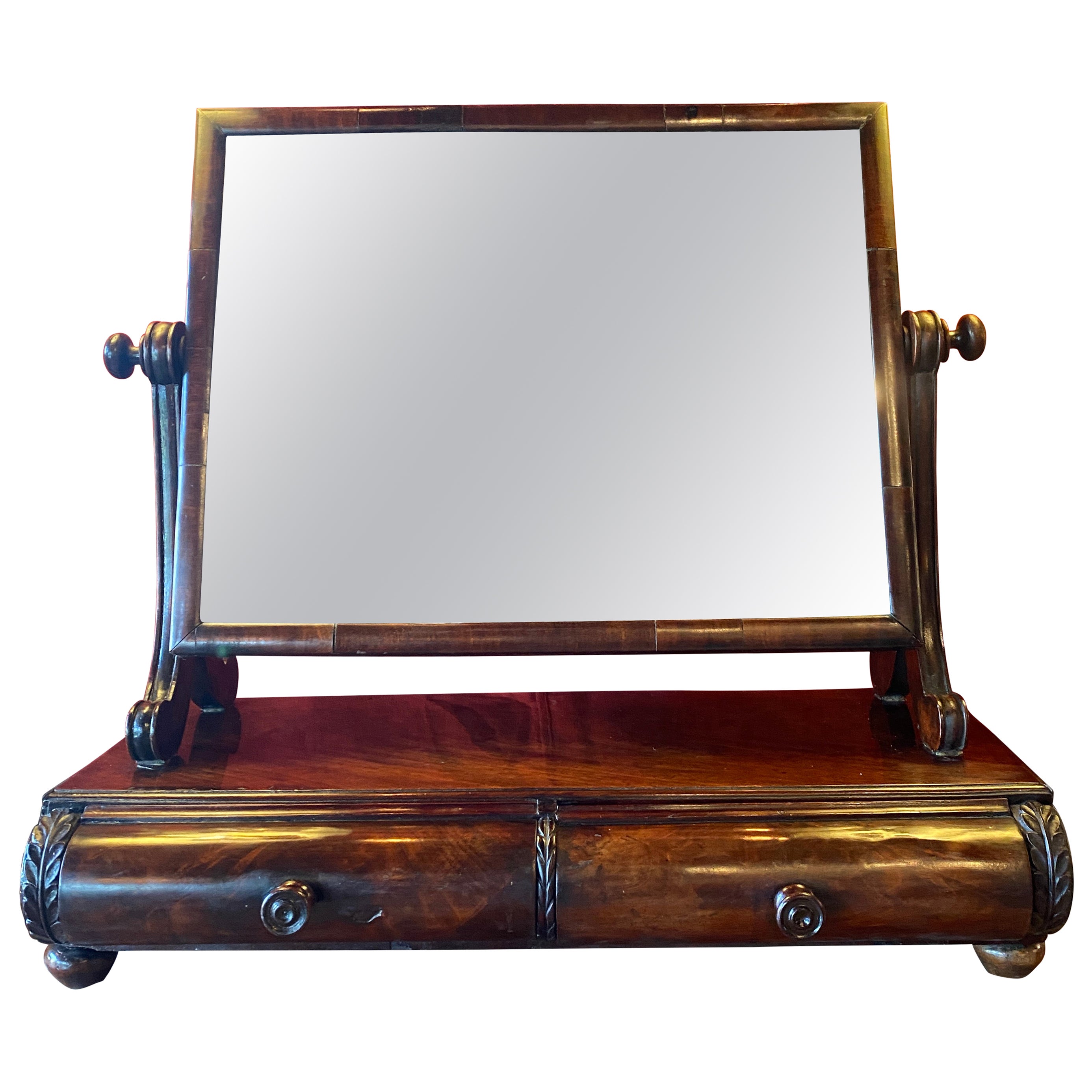 Early 19th Century Mahogany Shaving Mirror, Circa 1810 For Sale at 1stDibs