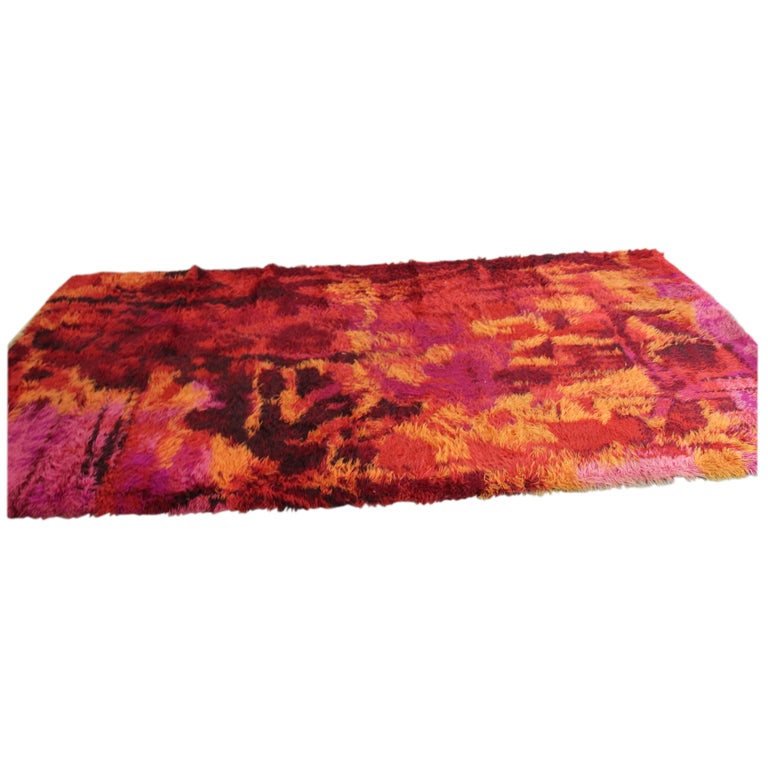 Mid-Century Modern Rya Shag Rug For Sale at 1stDibs