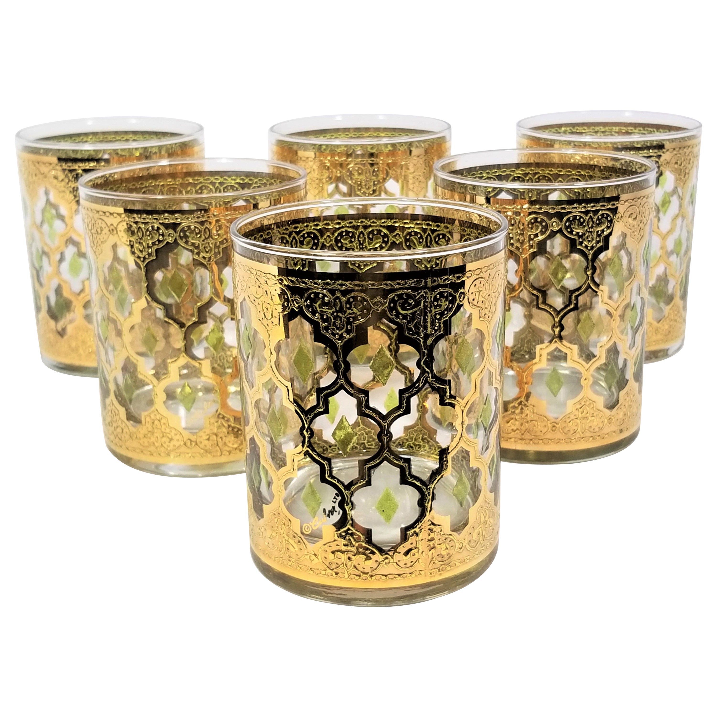 Culver 22k Gold Signed Mid Century 1960s Glassware Barware at 1stDibs ...