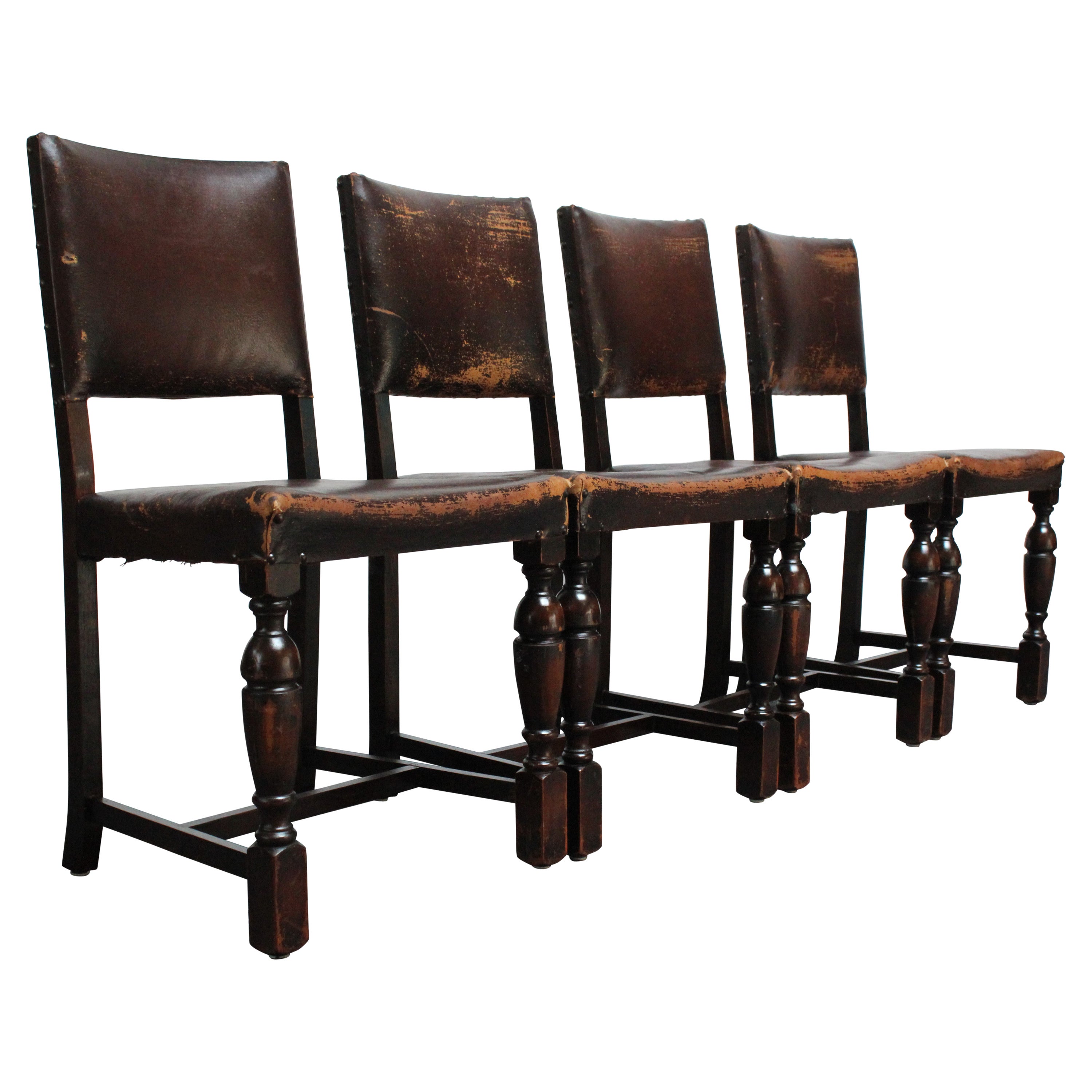 Set of 8 Spanish Dining Chairs 2 Host + 6 Side at 1stDibs