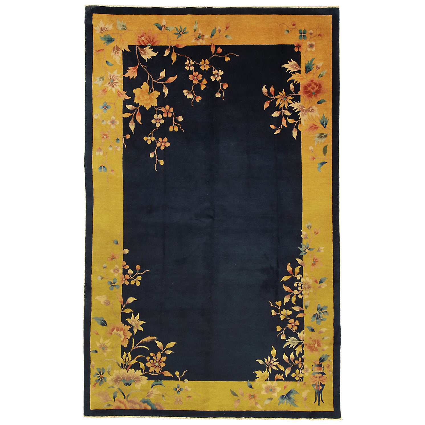 Antique Chinese Nichols Midnight Blue Wool Rug, ca. 1920 For Sale at ...