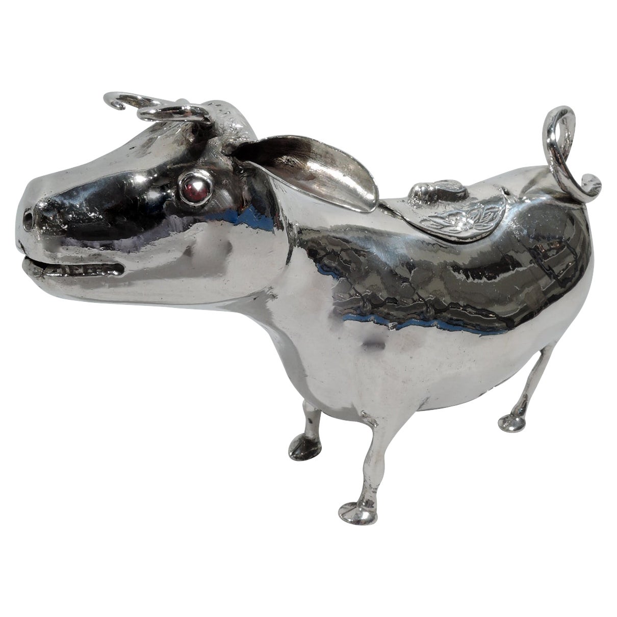Antique Sterling Cow Creamer at 1stDibs | cow creamer vintage