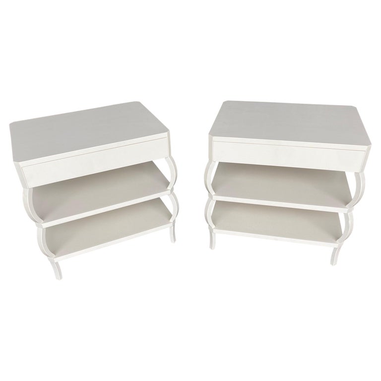 Custom Artisan Made Hand Painted Textured One Drawer Side Tables For ...