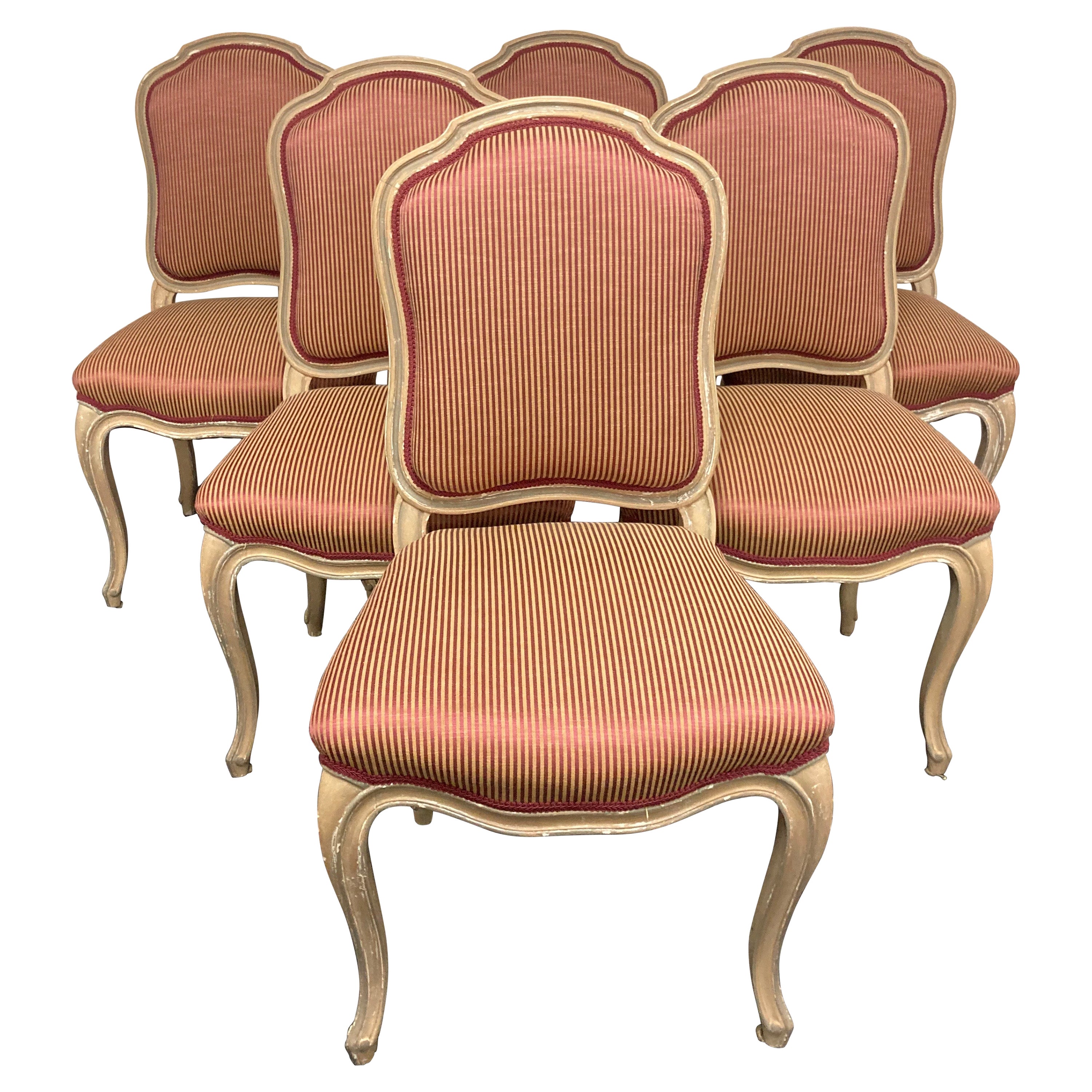 Set of 6 French Louis XV Style Cane Dining Chairs at 1stDibs