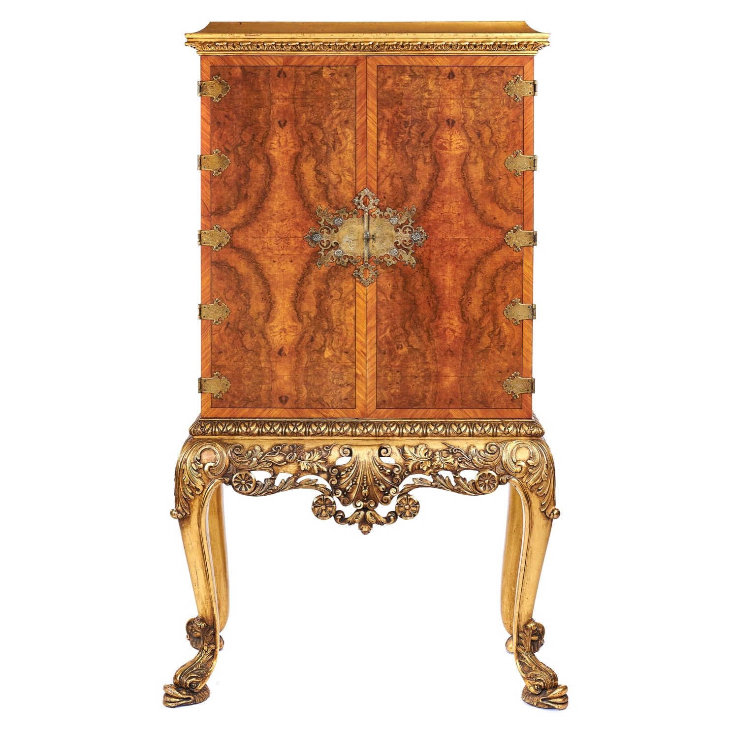 Fine Charles II Oyster Olivewood Walnut Marquetry Cabinet on Stand at ...