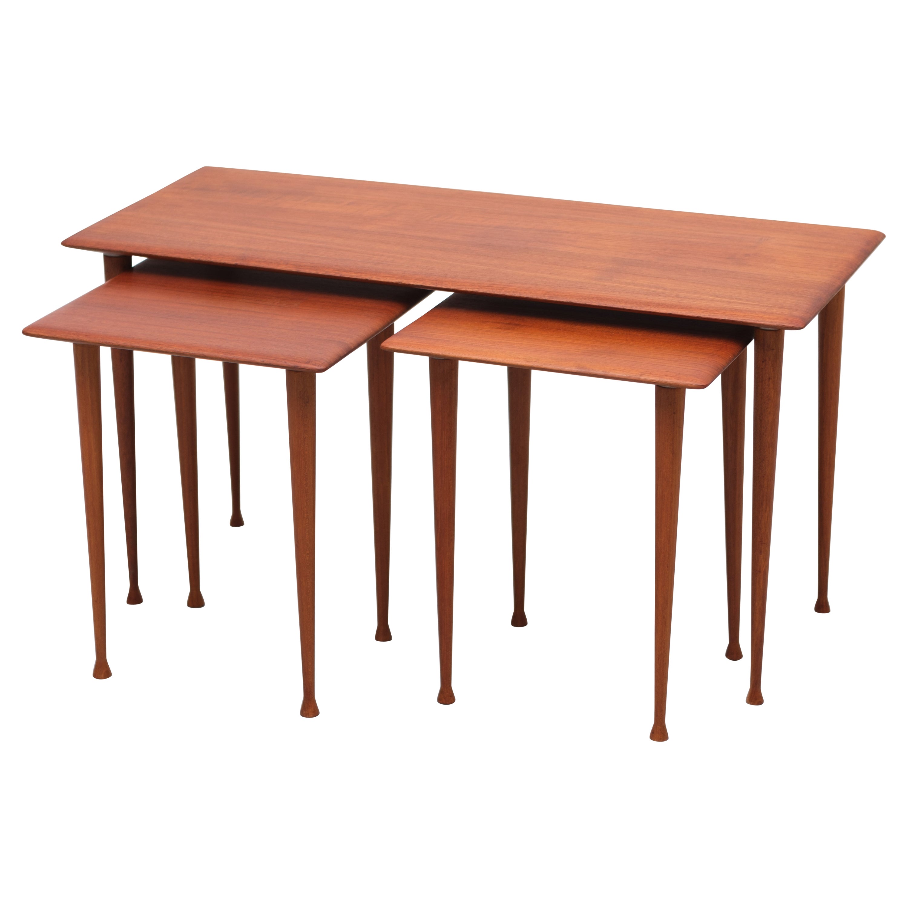 Scandinavian Modern Danish Nesting Tables in Rosewood and Teak For Sale ...