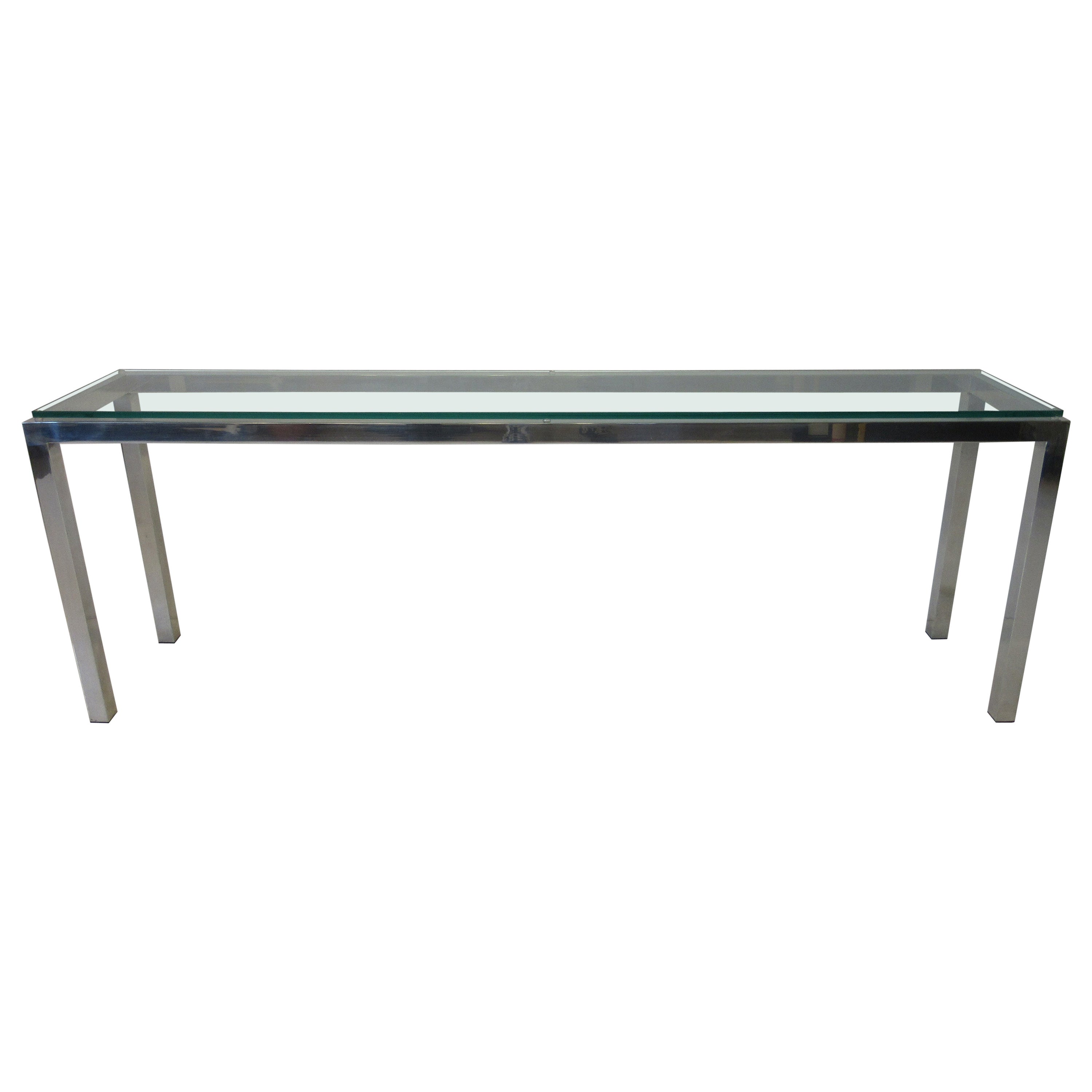 Skirted Galvanized Steel Console Table in the Style of Dickinson at 1stDibs