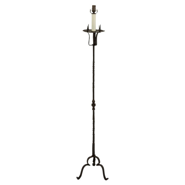 Hand-Forged Iron Floor Lamp For Sale at 1stDibs