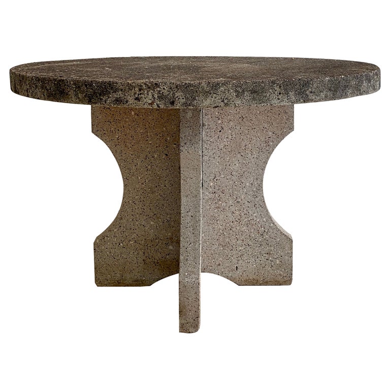 Mid Century Italian Composition Stone Round Centre Garden Table, Around ...