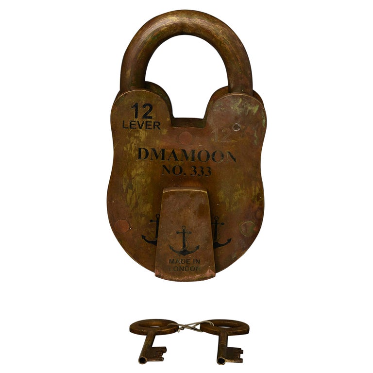 20th Century, Rare and Large Antique British Bronze Lock For Sale at ...