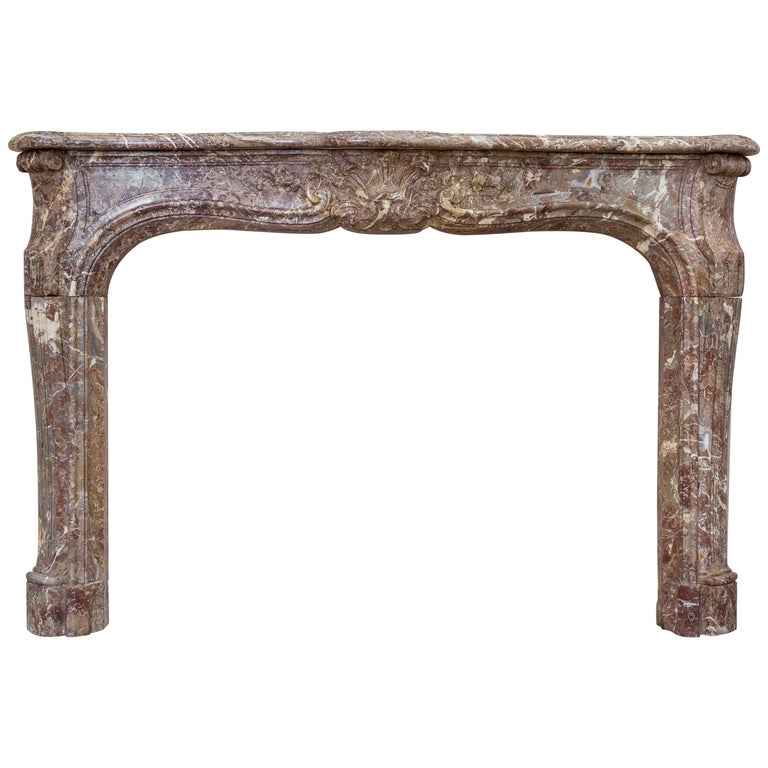 Eighteenth Century Louis XV Rouge de Rance Marble Fireplace at 1stDibs