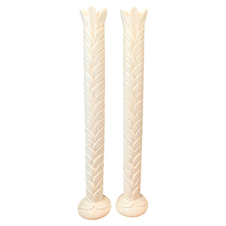 Pair of Tall Decorative Palm Columns For Sale at 1stDibs