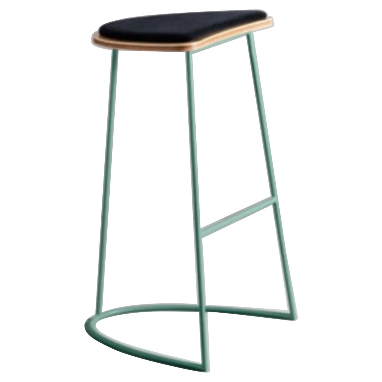 Ax Handle Stool by Brad Smith with Pitch Fork Backrest at 1stDibs
